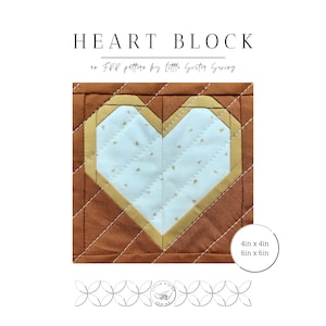 Heart Block - FPP Sewing Quilting Pattern (download) - Etsy