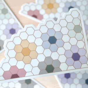 Hexie Flower Garden Sticker, EPP Star, Vinyl Sticker, Sewing Gift ...