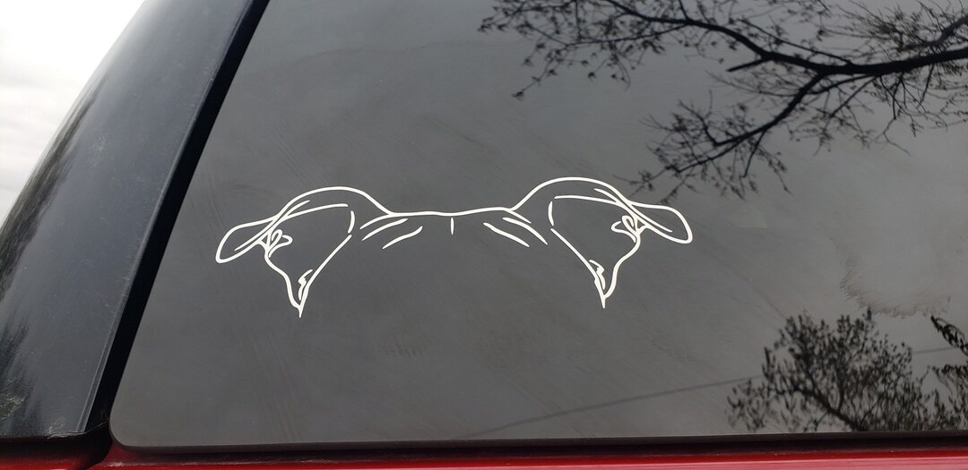 Dog Ear Outline Decal, Car Decal, Pitbull Dog Decal, Gifts for Her, Dog ...