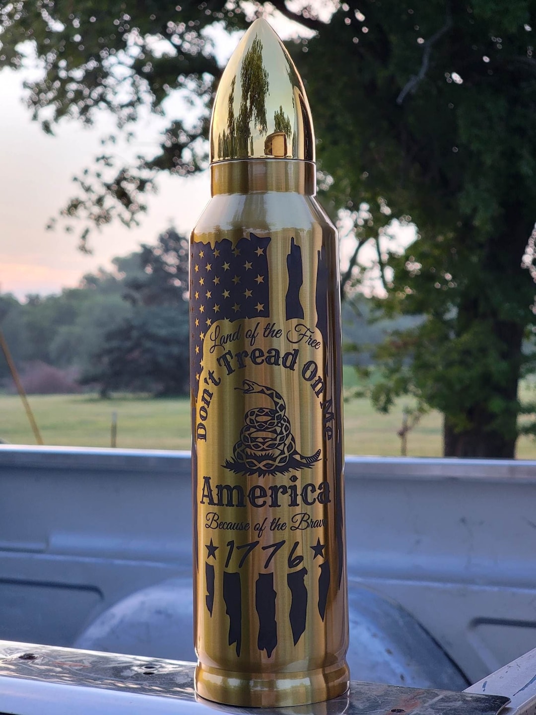 32oz American Flag "don't Tread on Me" Bullet Tumbler / Bullet Thermos ...