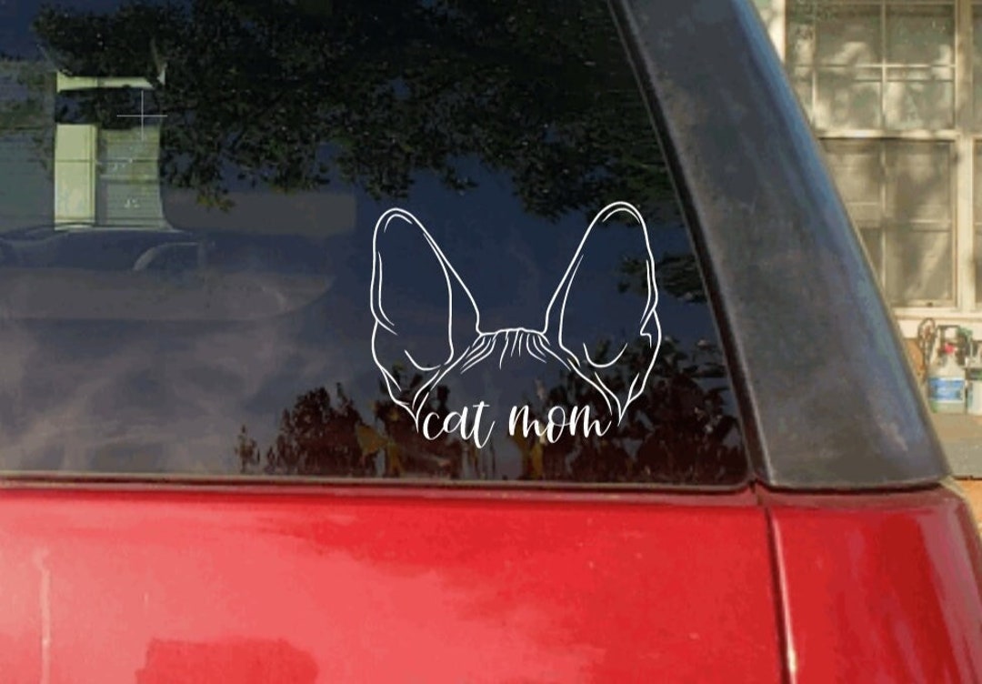 Sphynx Cat Ear Decal: Cat Mom Car Window Sticker - Etsy