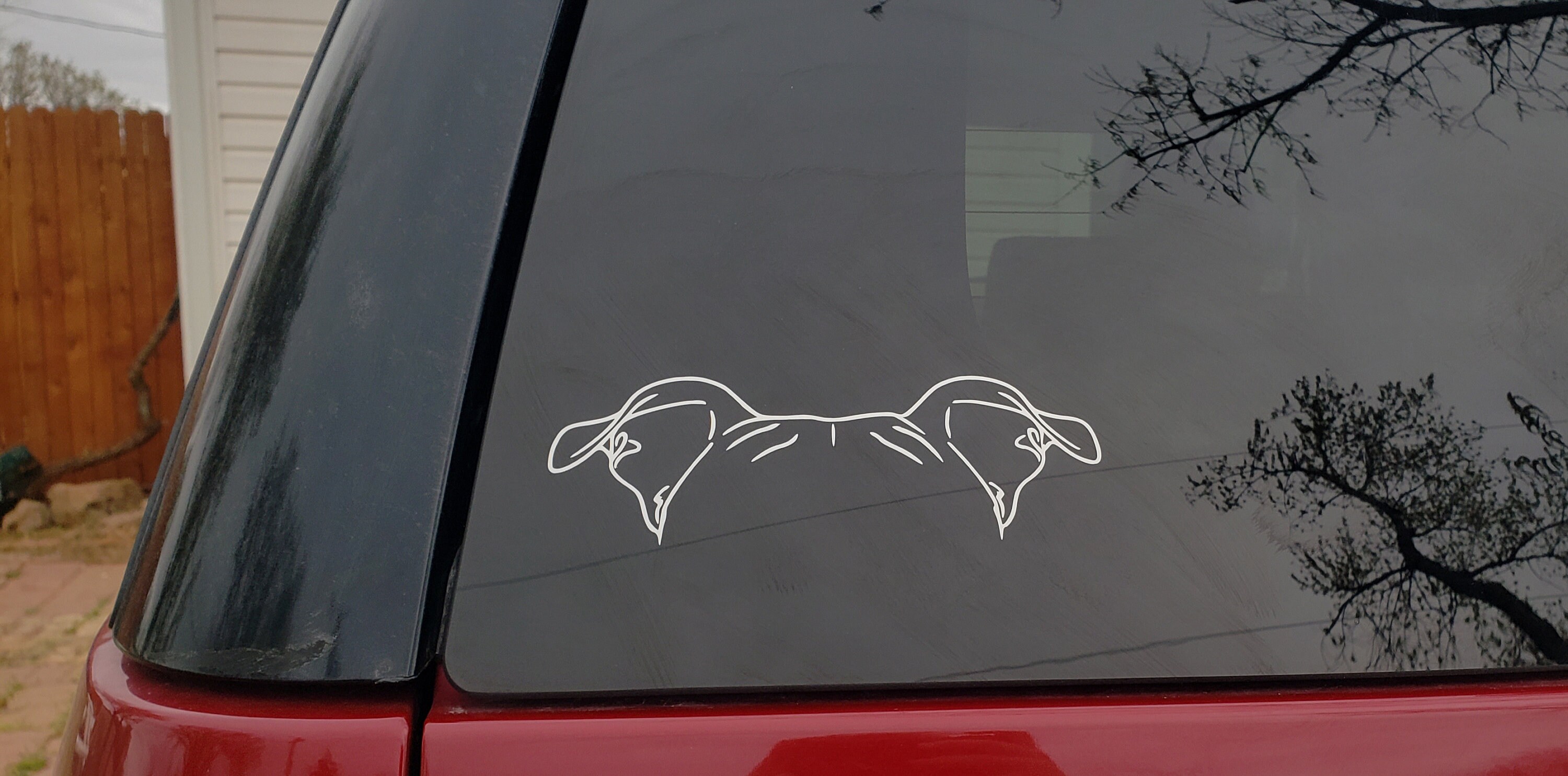 Dog Ear Outline Decal Car Decal Pitbull Dog Decal Gifts for - Etsy