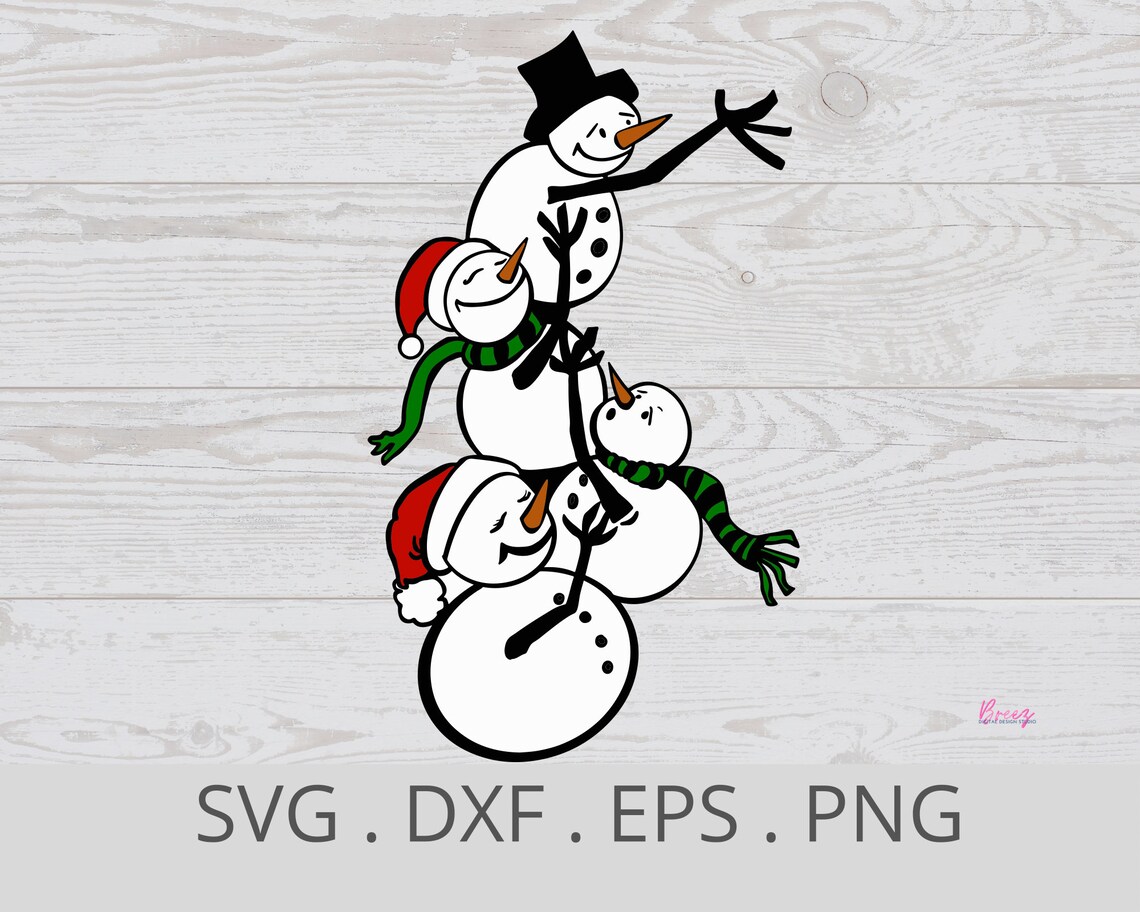 Snowmen Stack Svg, Snowmen Vector, Winter Snow Svg, Snowman Clipart ...