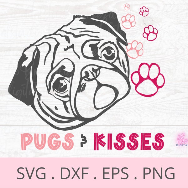 Pugs and Kisses Card - Etsy