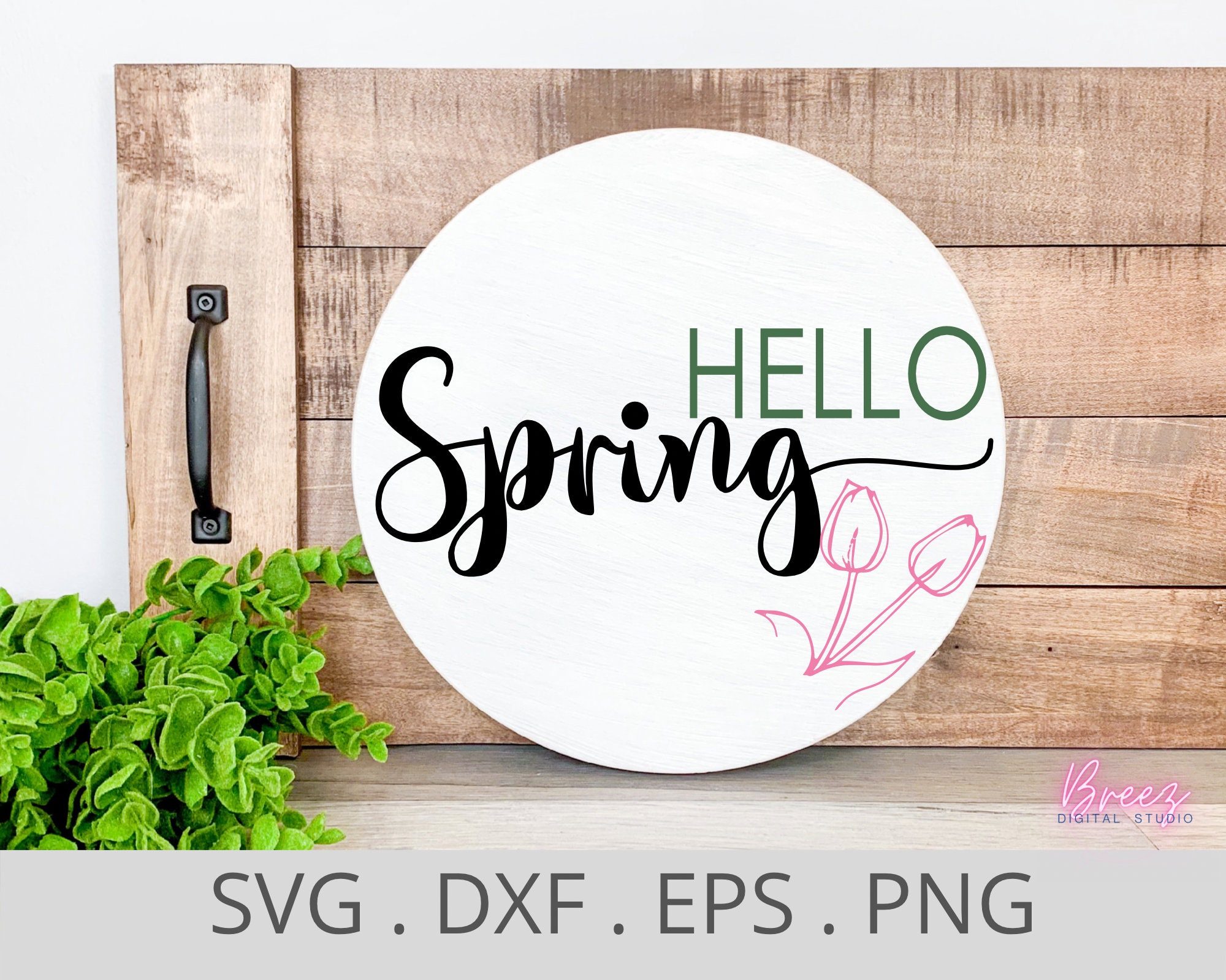 Door Hanger SVG for Cricut, Spring Signs SVG Bundle, Round Door Sign ...