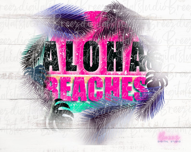 Aloha Beaches Png, Aloha Png, Tropical Leaves Design, Summer ...