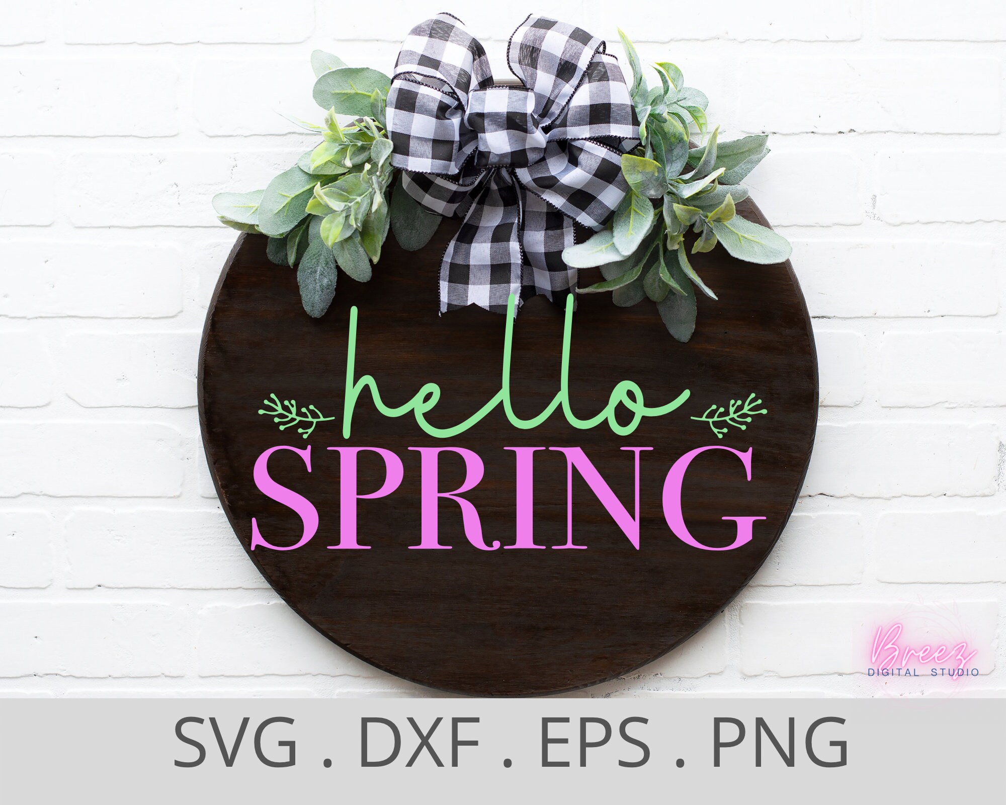 Door Hanger SVG for Cricut, Spring Signs SVG Bundle, Round Door Sign ...