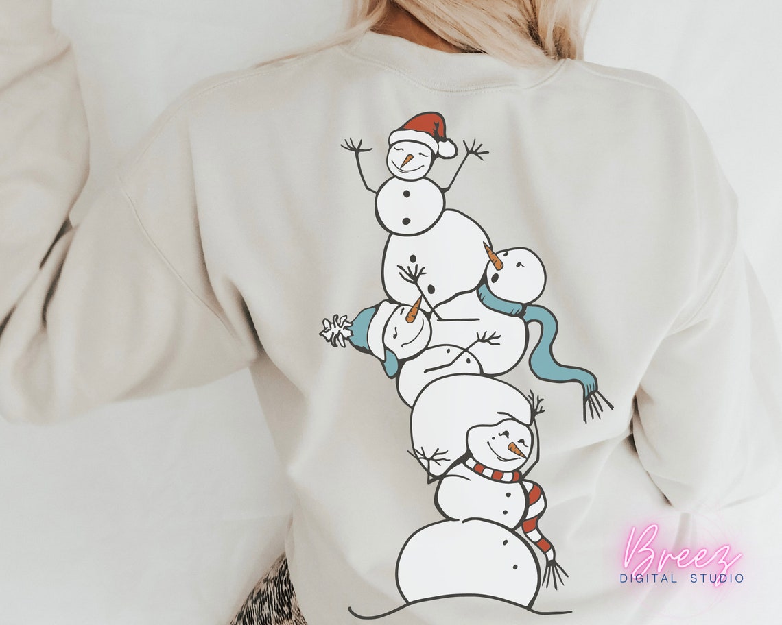 Winter Snowmen Stack Svg, Snowmen Vector, Let It Snow Svg, Snowman ...