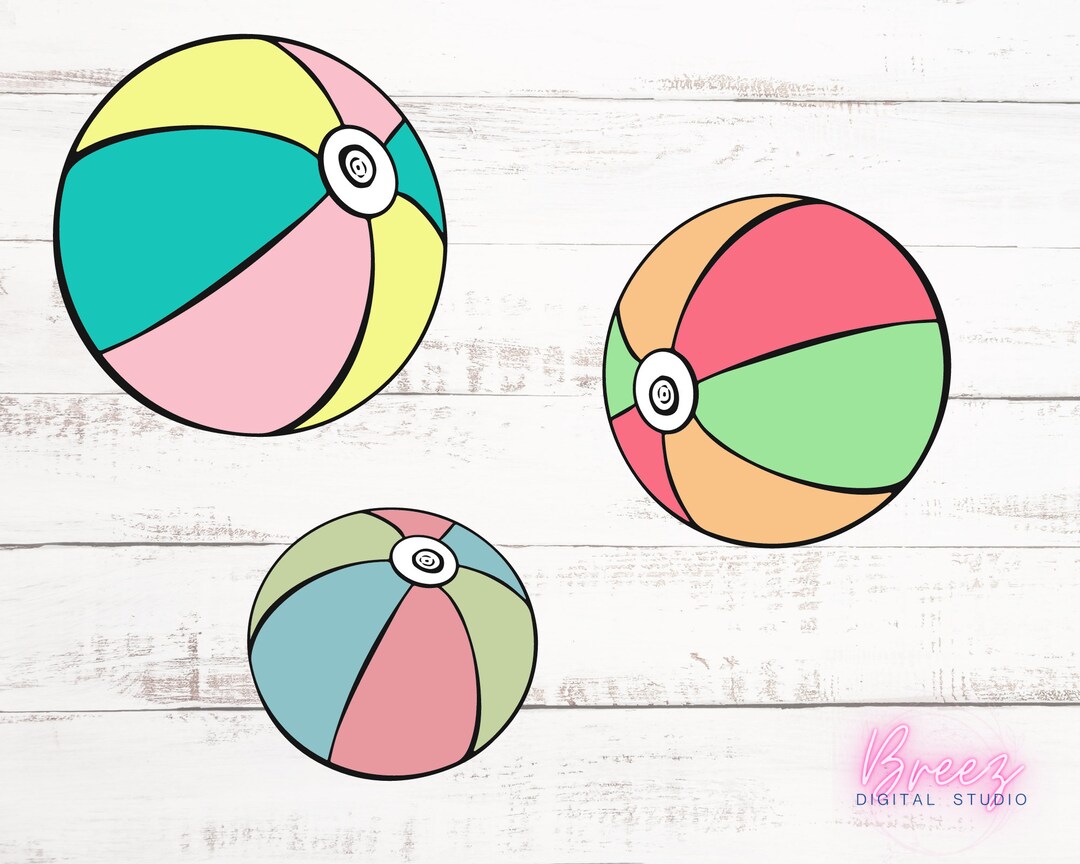 Beach Ball SVG, Summer Bundle SVG, Beach Clipart, Summer Clipart, Beach ...