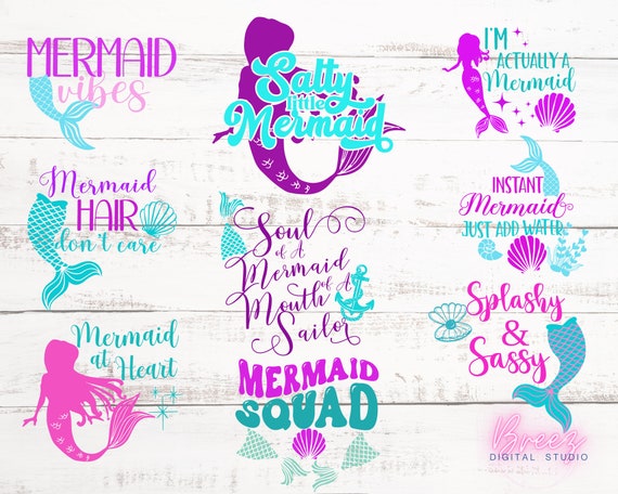 Mermaid SVG Bundle Mermaid SVG Mermaid Tail SVG Mermaid - Etsy