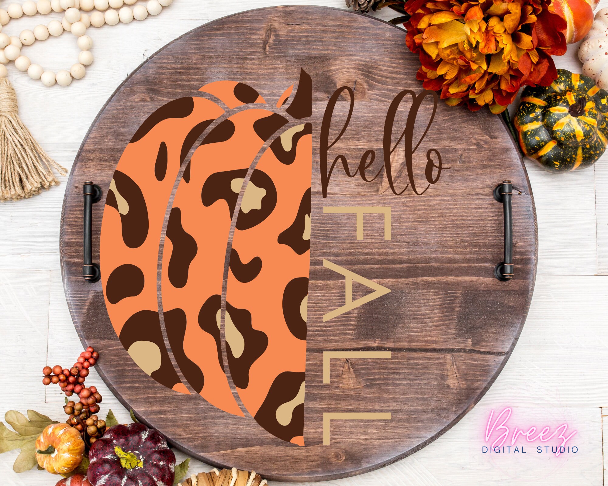 Door Hanger SVG for Cricut, Hello Fall Svg, Fall Svg, Round Signs SVG ...