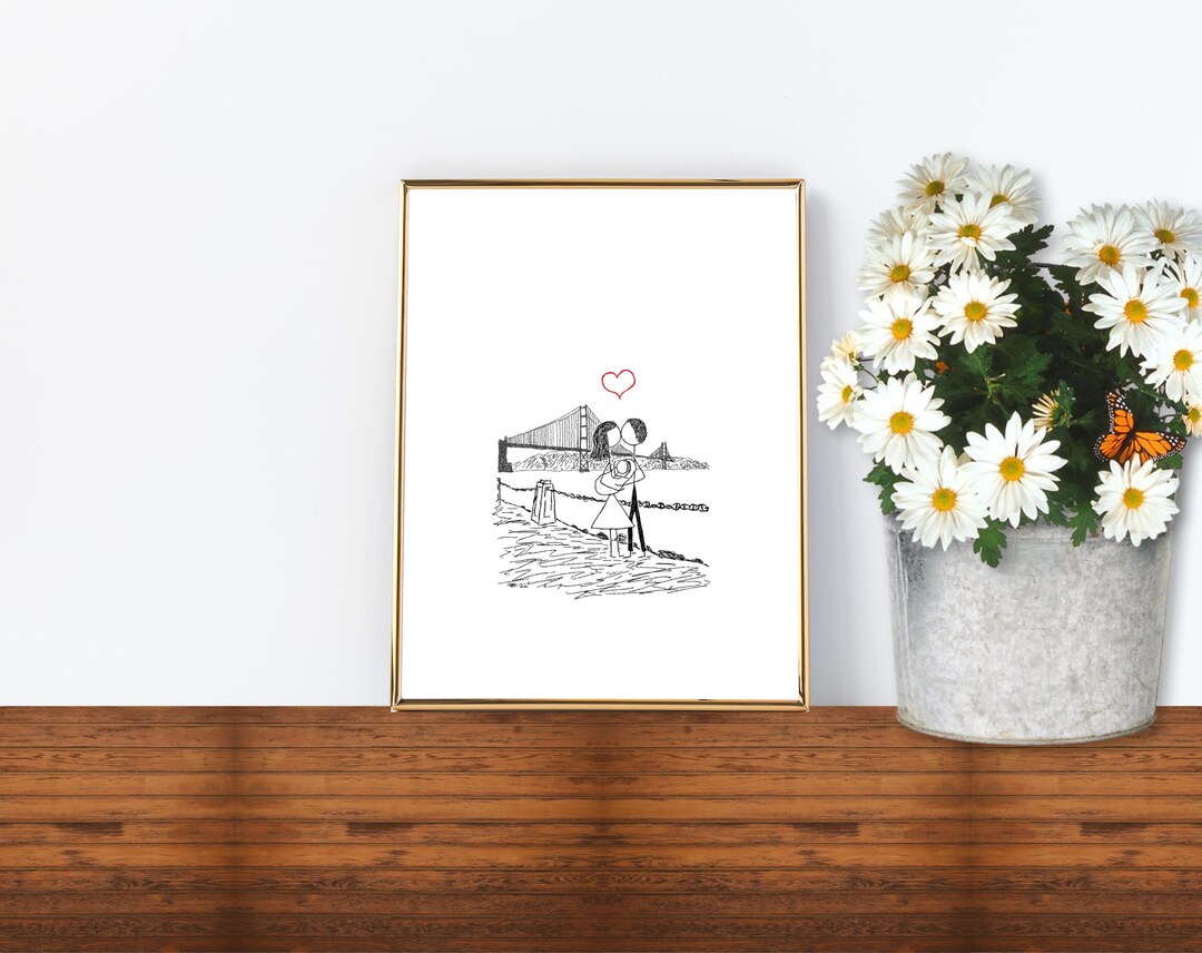 Canoodle Doodles No. 24 (version With Baby) Art Print: Kissing Stick ...