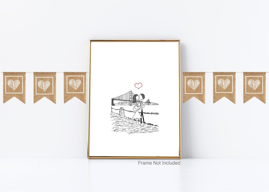 Canoodle Doodles No. 24 - Golden Gate Bridge - Couple With Baby Version ...