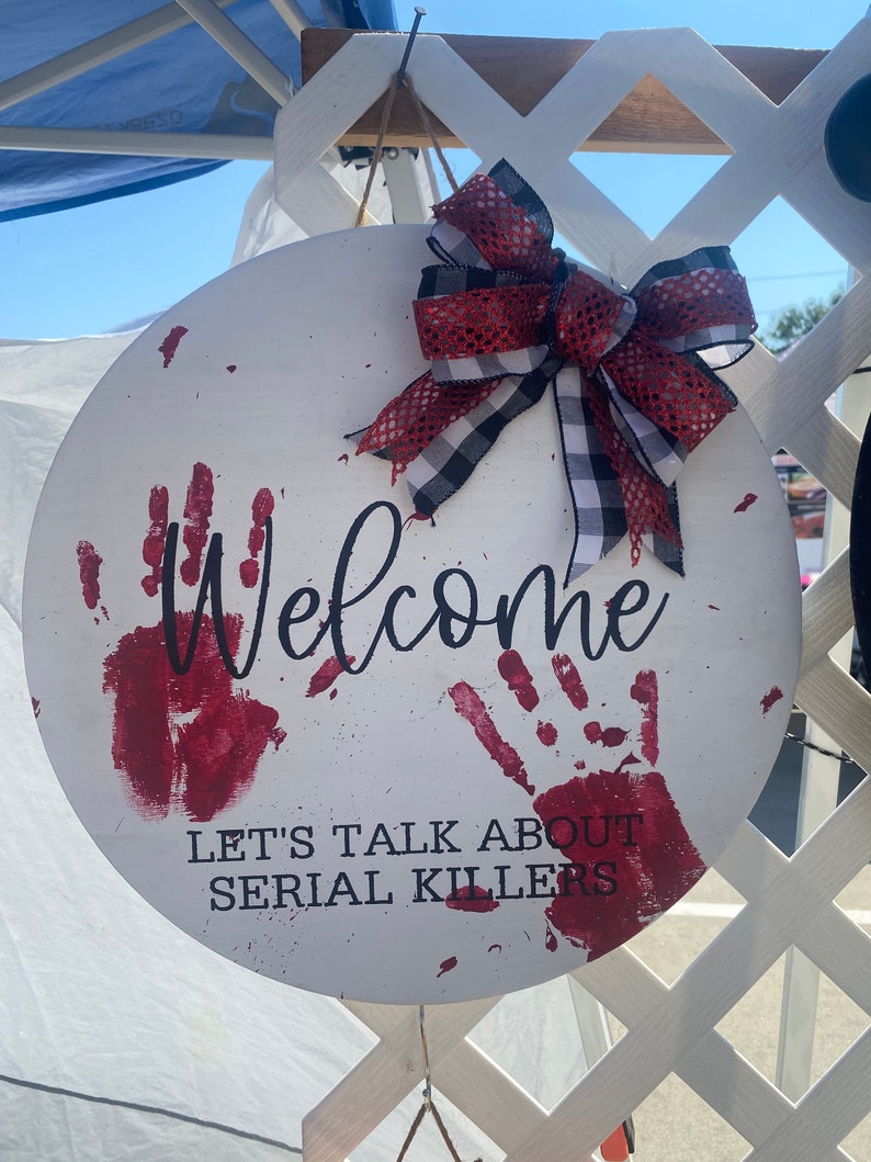 Let’s Talk About Serial Killers Door Hanger - Etsy