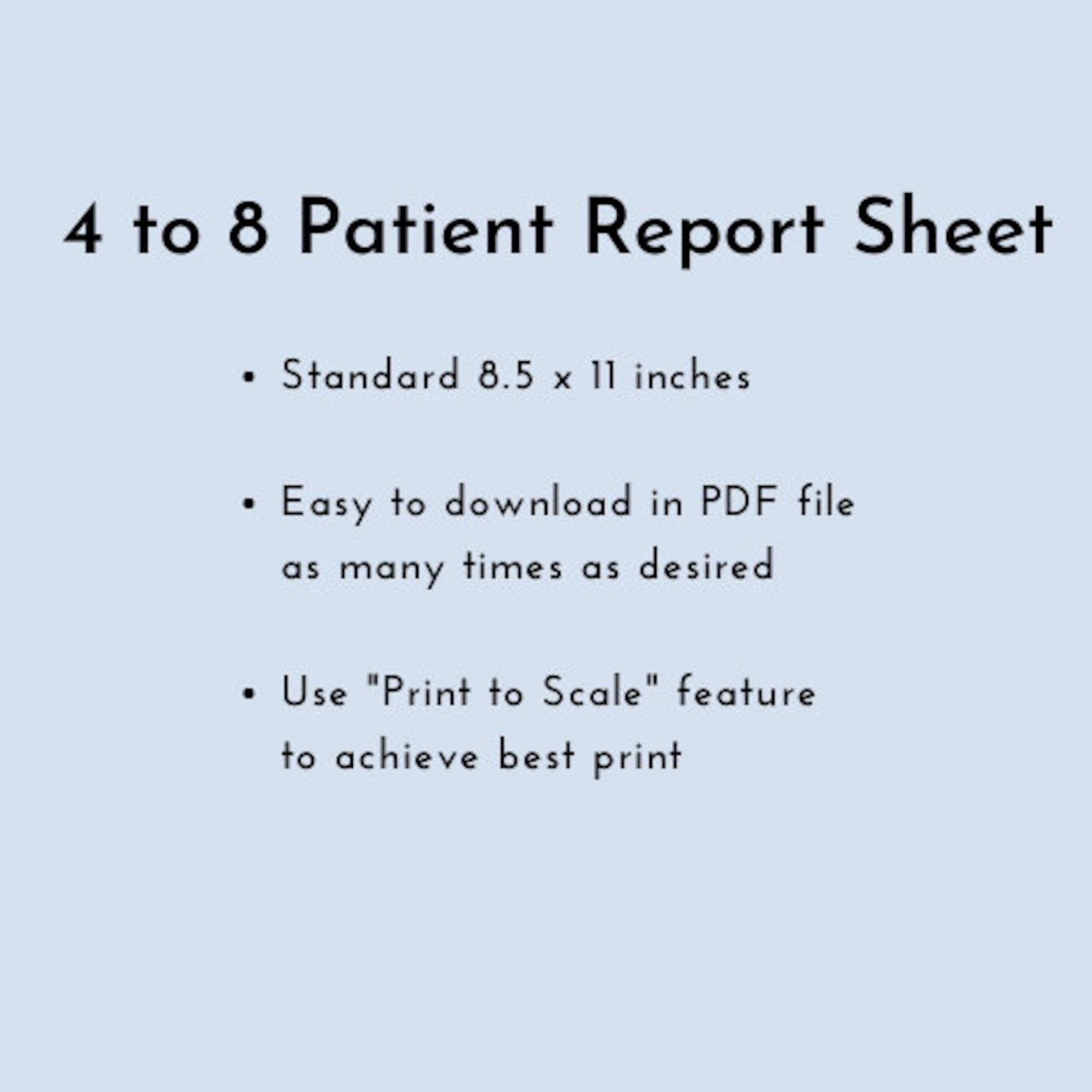 4 to 8 Patient Nurse Report Sheet/handoff - Etsy