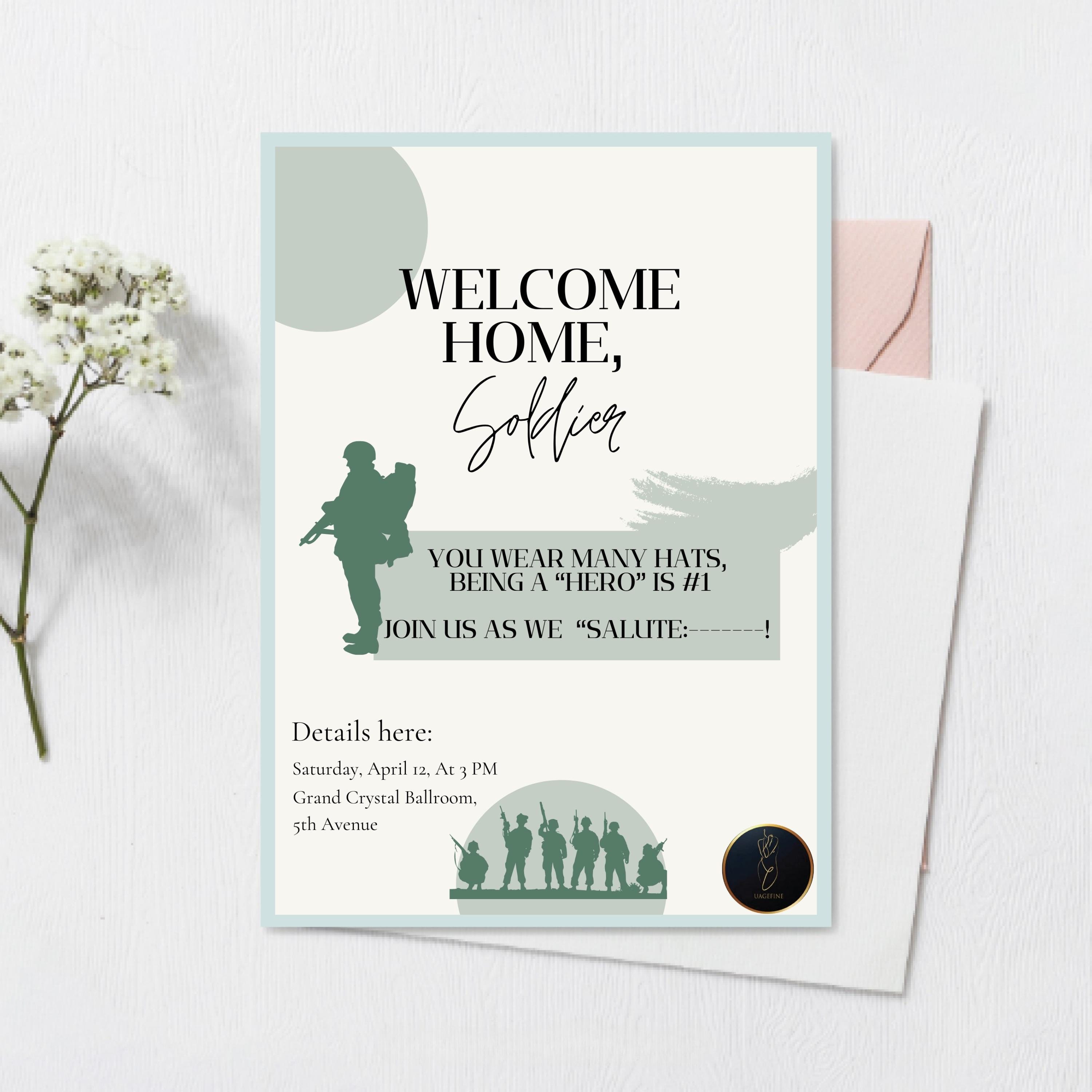 Customized Military Welcome Home Invite | Editable Soldier Homecoming ...