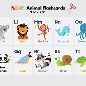 Animal Alphabet Flash Cards ABC Animal Flash Cards Alphabet Cards ...
