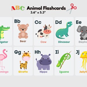 Animal Alphabet Flash Cards ABC Animal Flash Cards Alphabet Cards ...