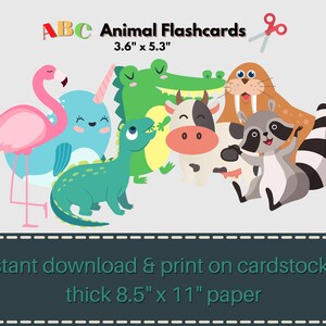 Animal Alphabet Flash Cards ABC Animal Flash Cards Alphabet Cards ...