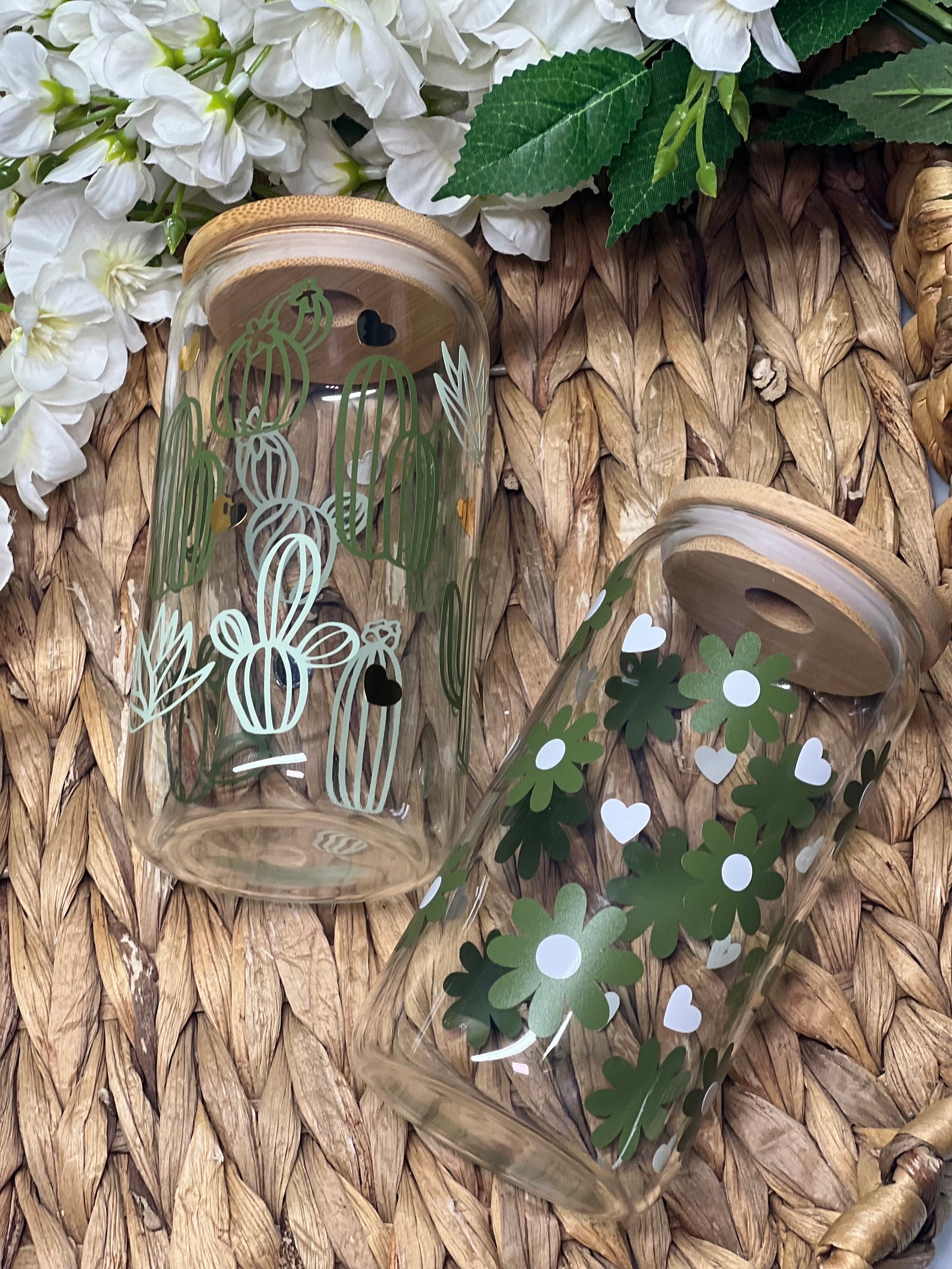 Cactus Drinking Glass | 16oz Cactus Glass | Green Cactus Glass| Cute ...