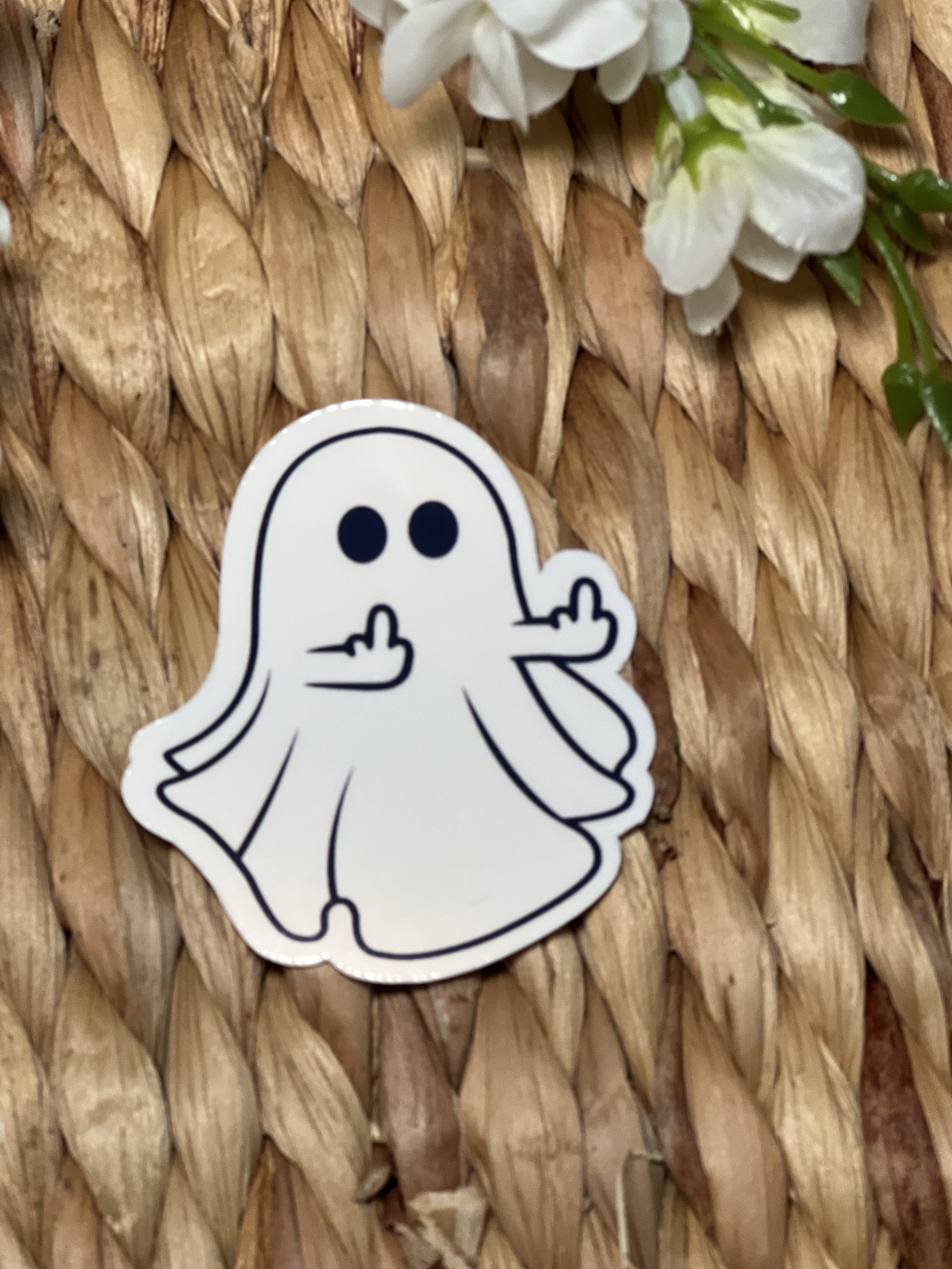 Ghost Middle Finger, Cute Ghost Sticker, Cute Ghost Middle Finger Decal ...