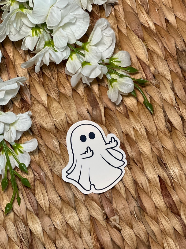 Ghost Middle Finger, Cute Ghost Sticker, Cute Ghost Middle Finger Decal ...