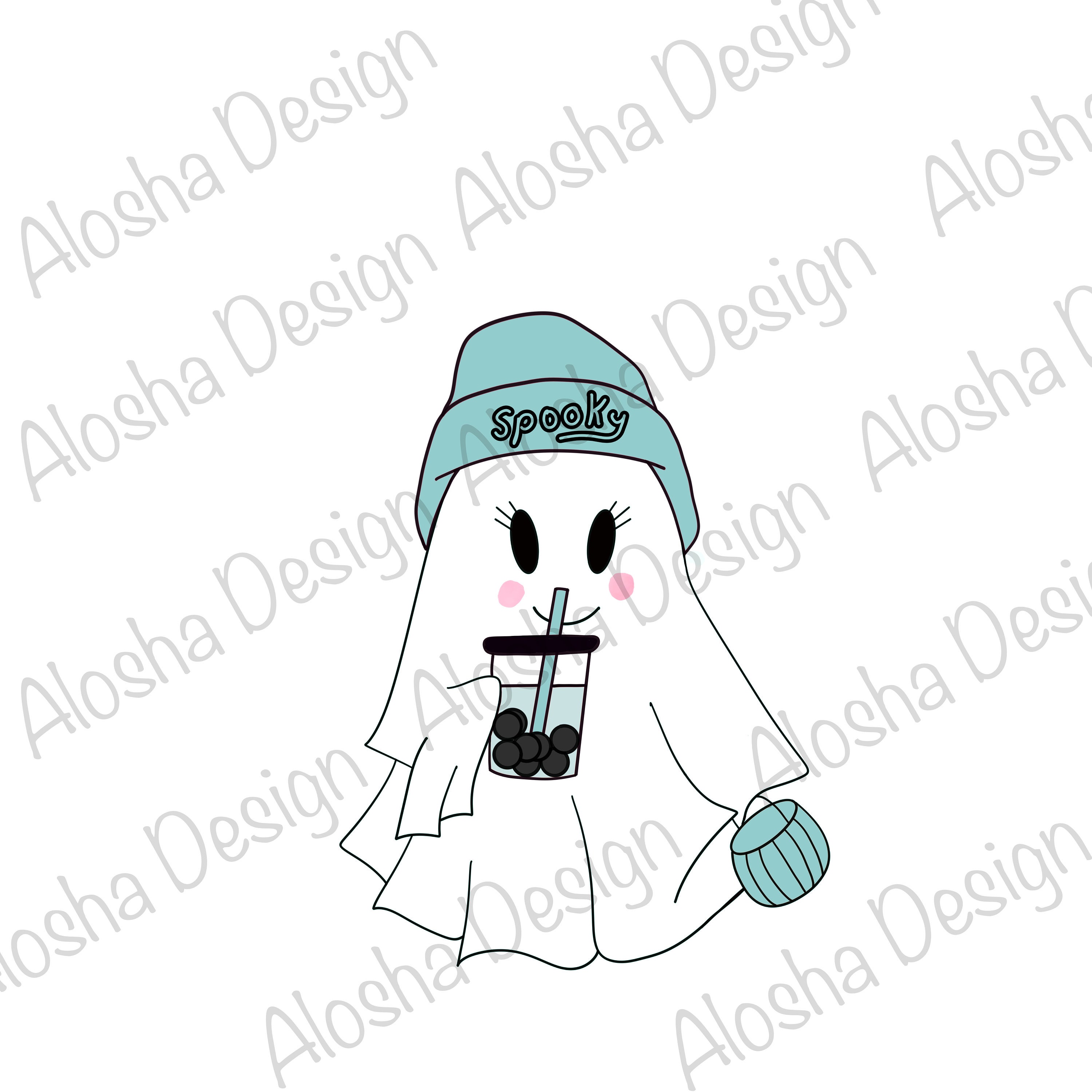 PNG Ghost Ghost PNG Cute Ghost Ong Cute Ghost Drinking Boba Drink Cute ...