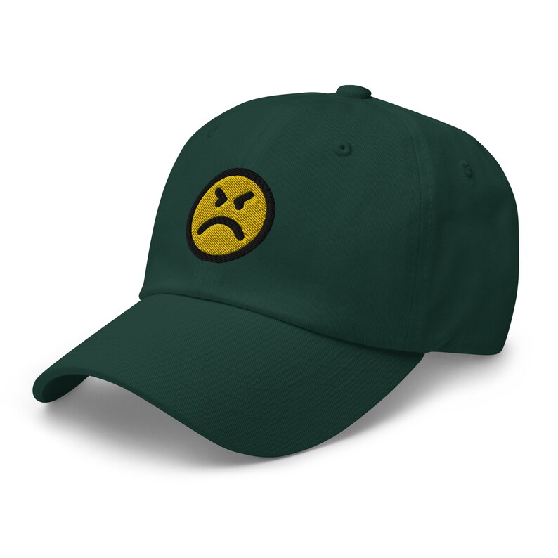 Angry Face Emoji Baseball Cap Emoticon Flexfit Curved Peak Dad - Etsy