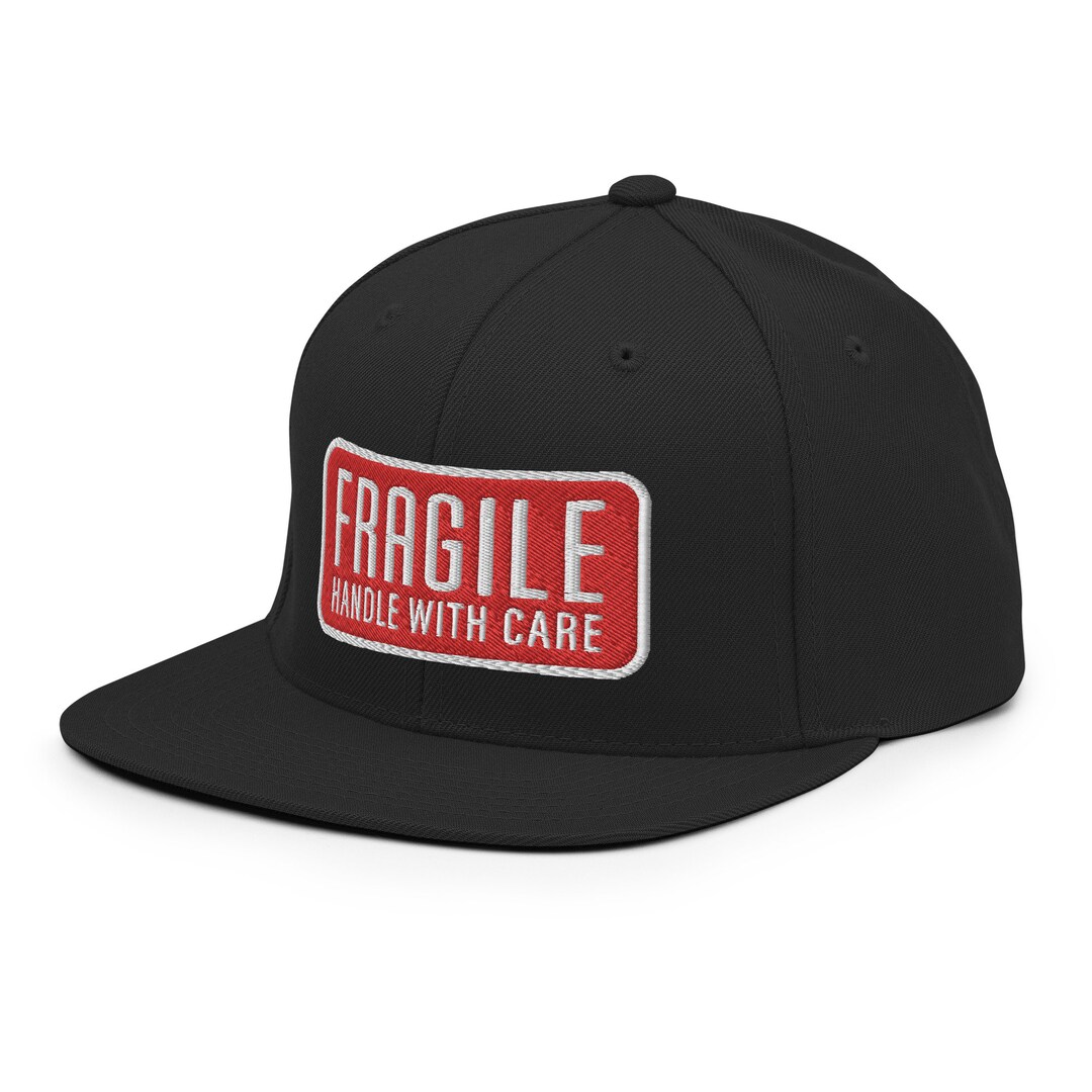 Fragile Handle With Care Embroidered Baseball Cap Flexfit Classic ...
