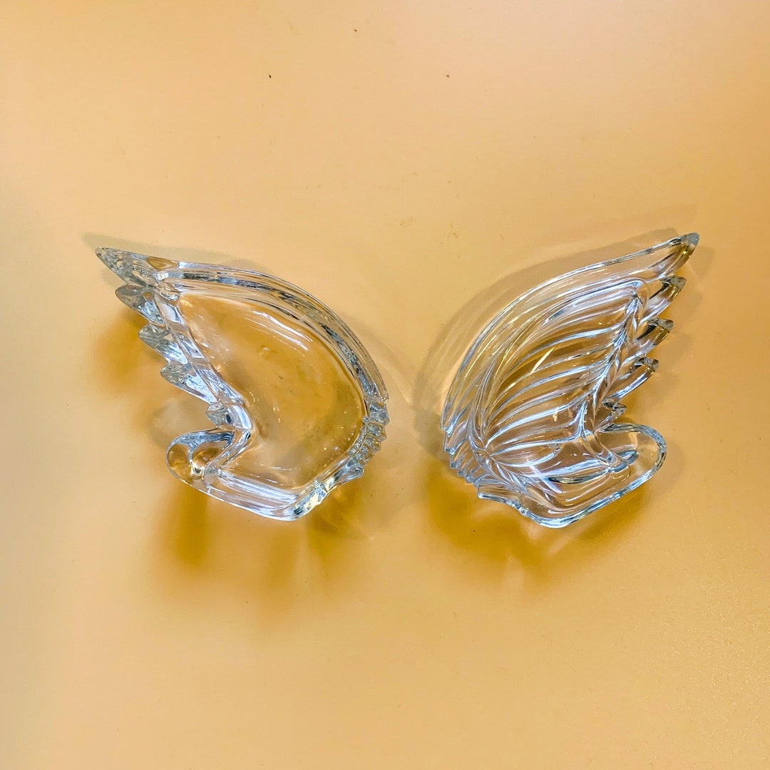 Angel Wings Glass Trinket Dish - Etsy