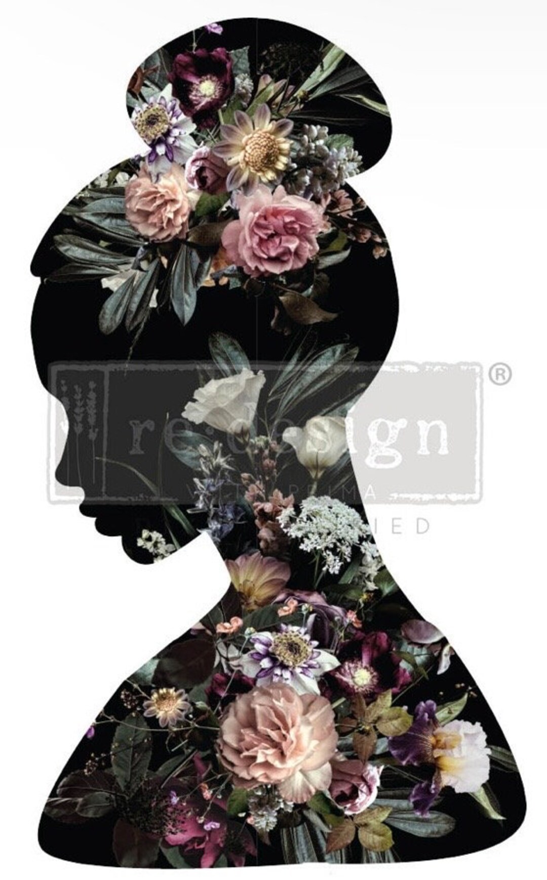 Redesign by Prima Transfer Floral Silouette - Etsy