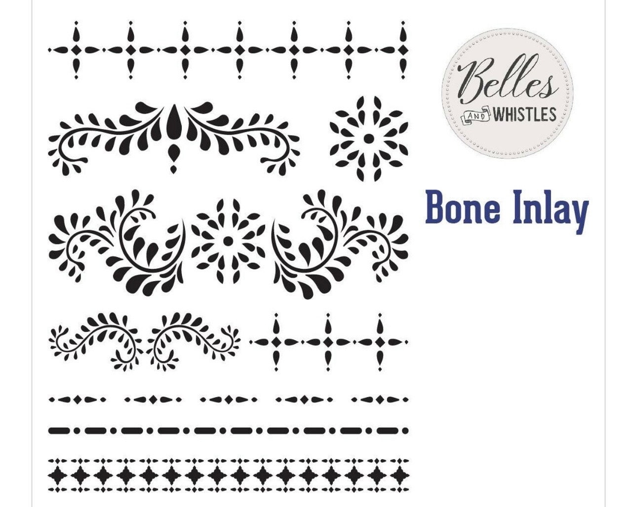 Bone Inlay-stencil-dixie Belle - Etsy