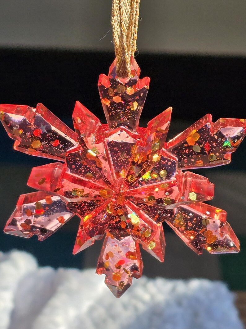 Resin Snowflake Ornament - Etsy