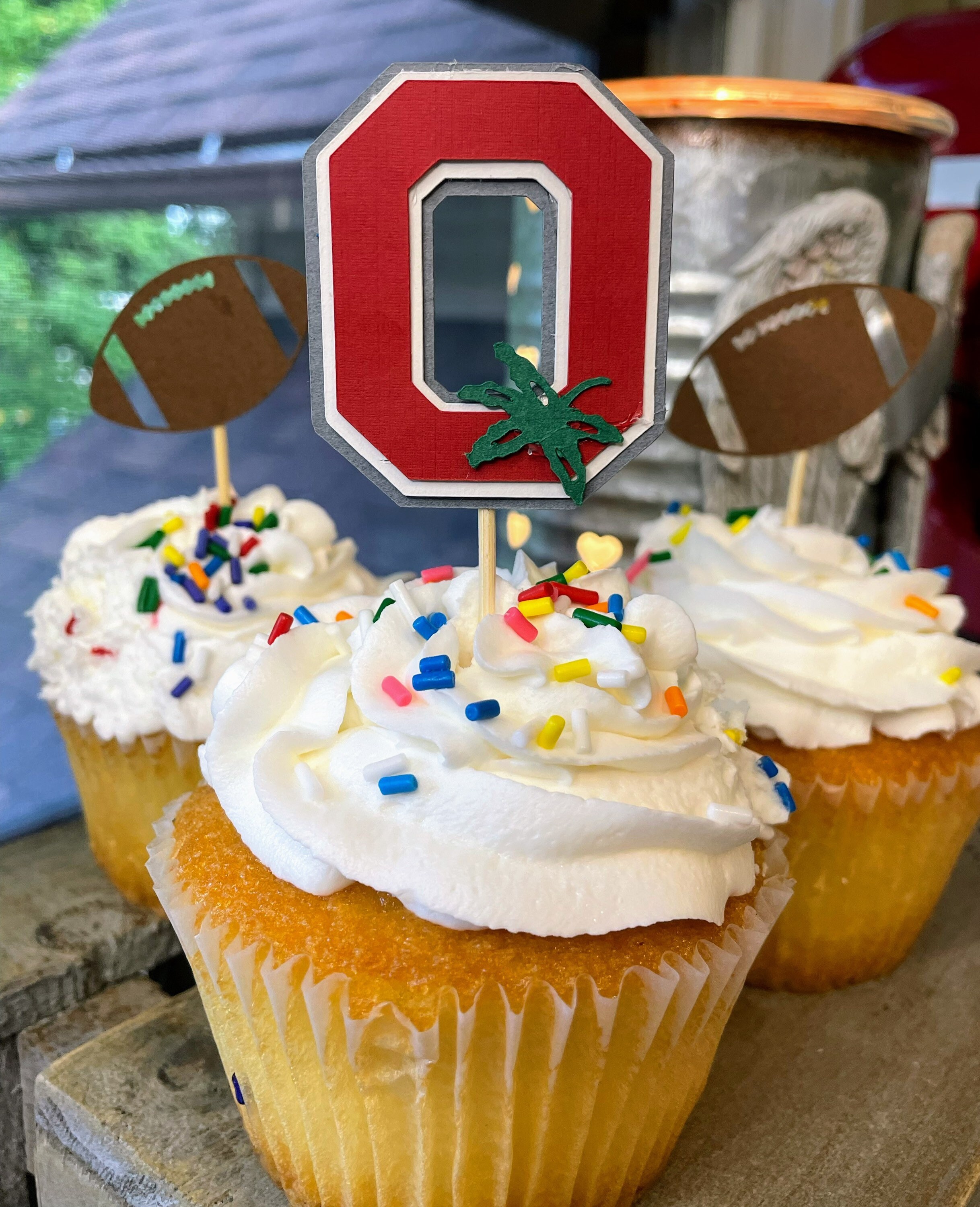 The Ohio State University Buckeye Cupcake Party Toppers Tailgating ...