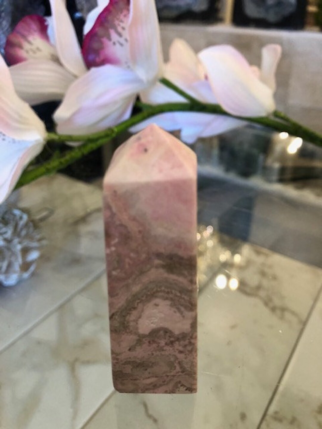 Pink Aragonite, Point, Pilar, Tower, Healing Crystal, Home Decor, Gift ...