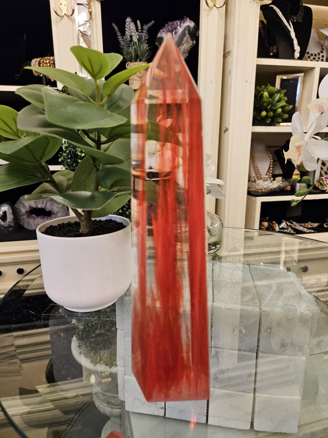 Cherry Quartz, Tower, Point, Obelisk, Red Crystal, Healing Crystal ...