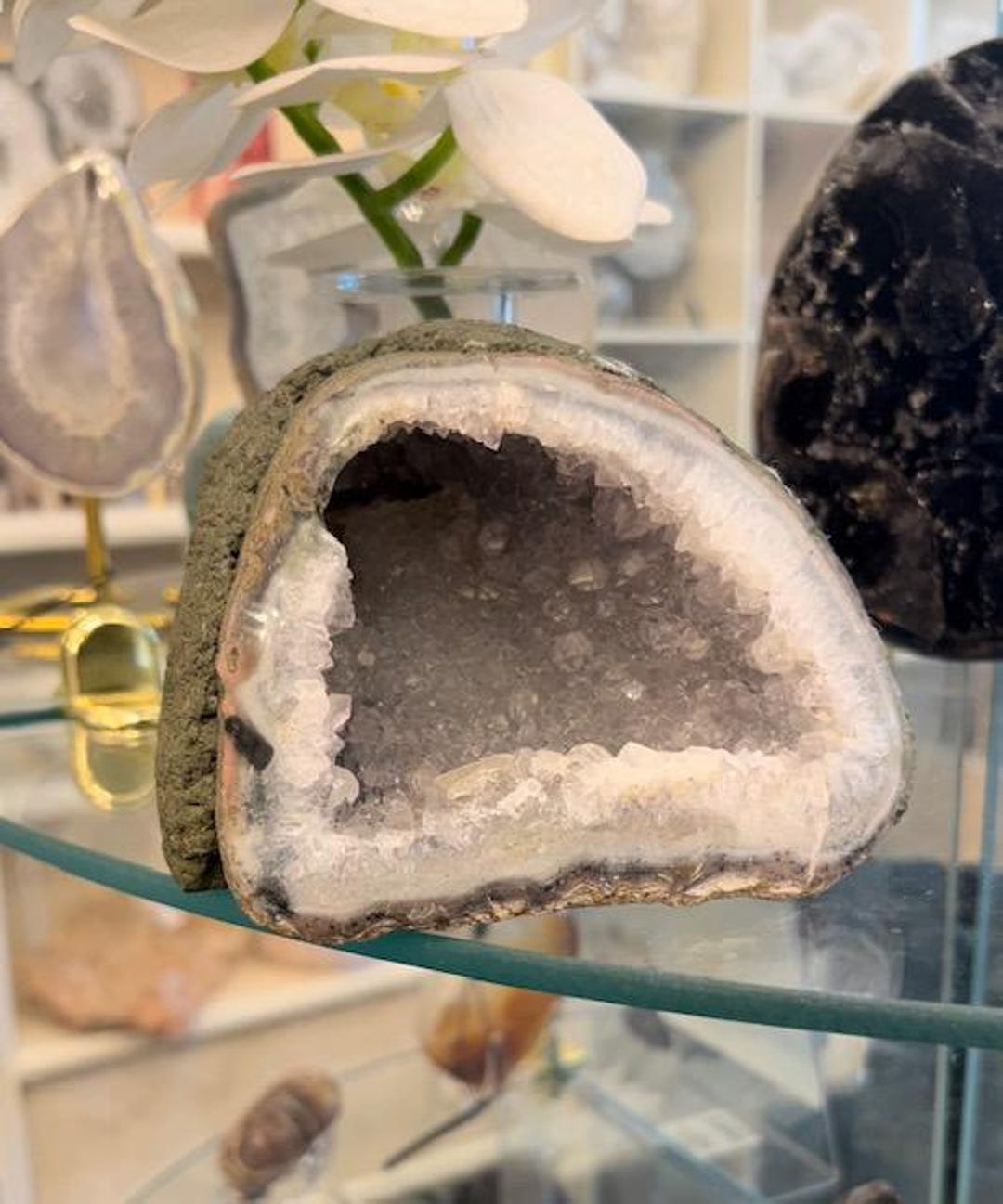 Light Gray Geode, Gray Amethyst, Amethyst Geode, Druzy Geode, Healing ...