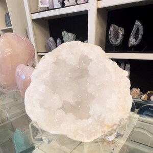 Snowy Quartz, Clear Quartz, Geode, White Crystal, Healing Crystal, Home ...