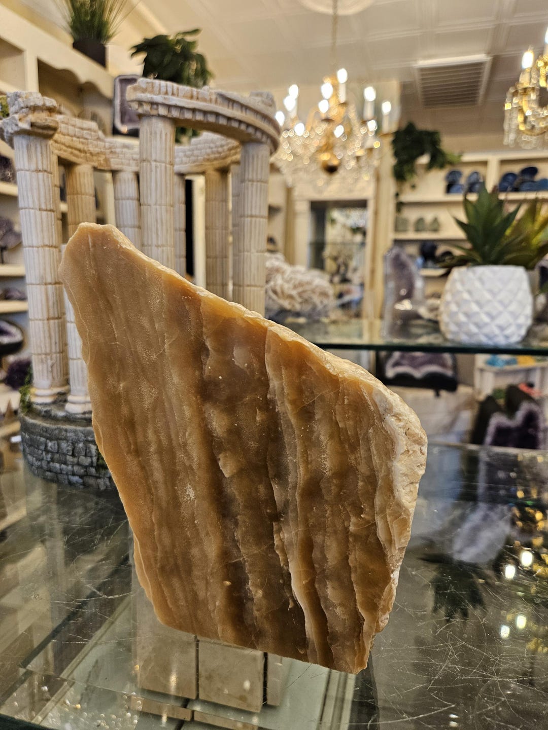 Yellow Calcite, Calcite Slab, Polished, Raw, Healing Crystal, Home ...