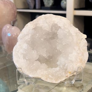 Snowy Quartz, Clear Quartz, Geode, White Crystal, Healing Crystal, Home ...