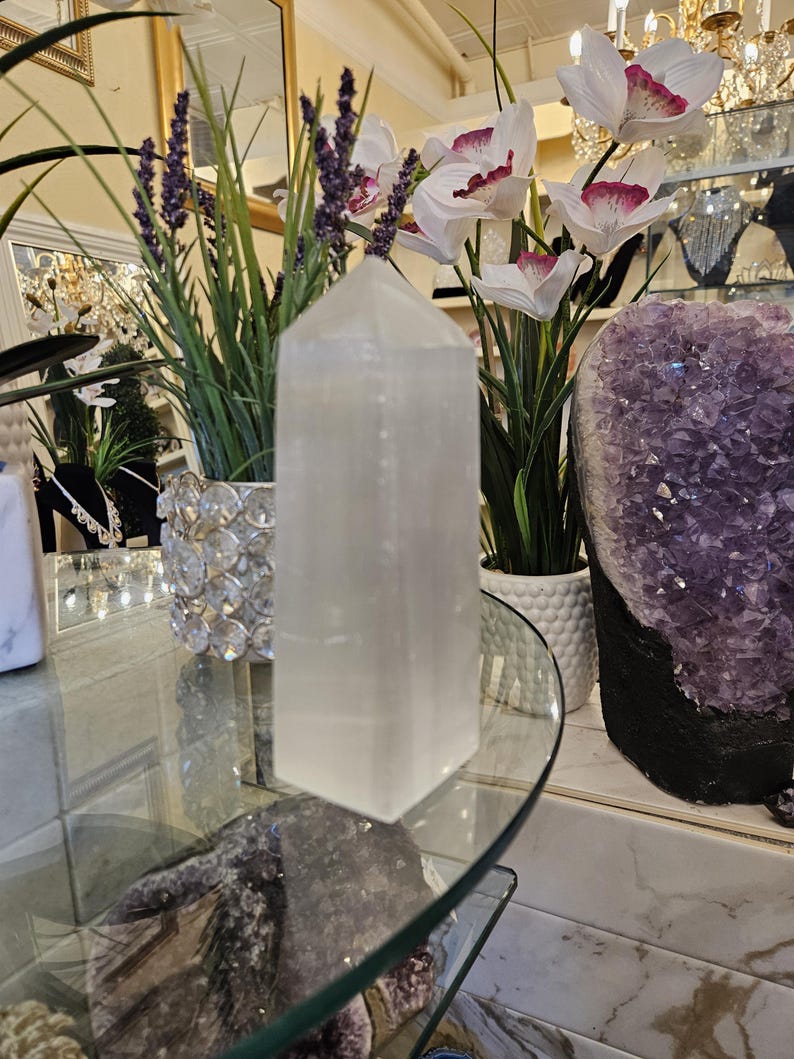 Selenite, Point, Obelisk, Red Crystal, Healing Crystal, Home Decor ...