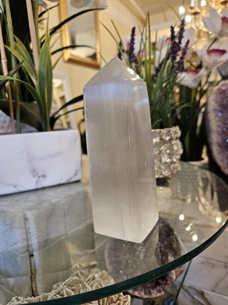 Selenite, Point, Obelisk, Red Crystal, Healing Crystal, Home Decor ...