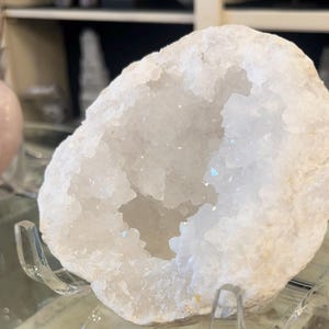 Snowy Quartz, Clear Quartz, Geode, White Crystal, Healing Crystal, Home ...
