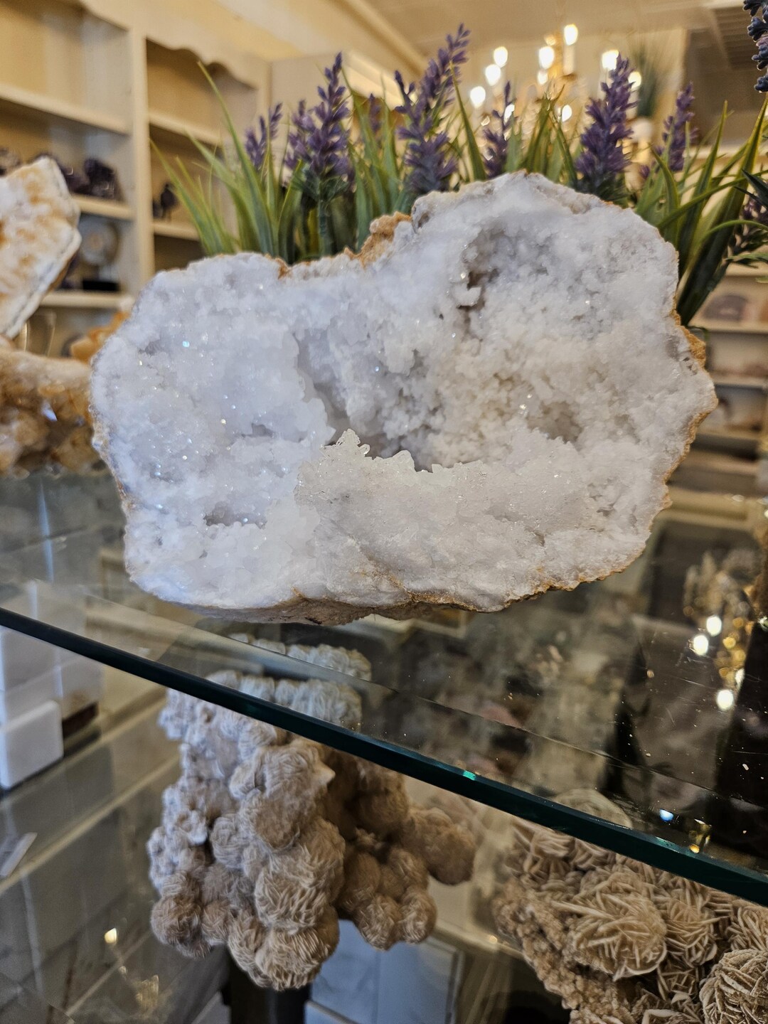 Clear Quartz, Snowy Quartz, Geode, White Crystal, Healing Crystal, Home ...