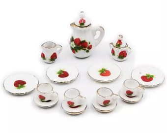 Mini Strawberry Tea Set - Etsy