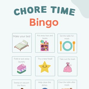 Chore Chart for Kids: Bingo - Etsy UK
