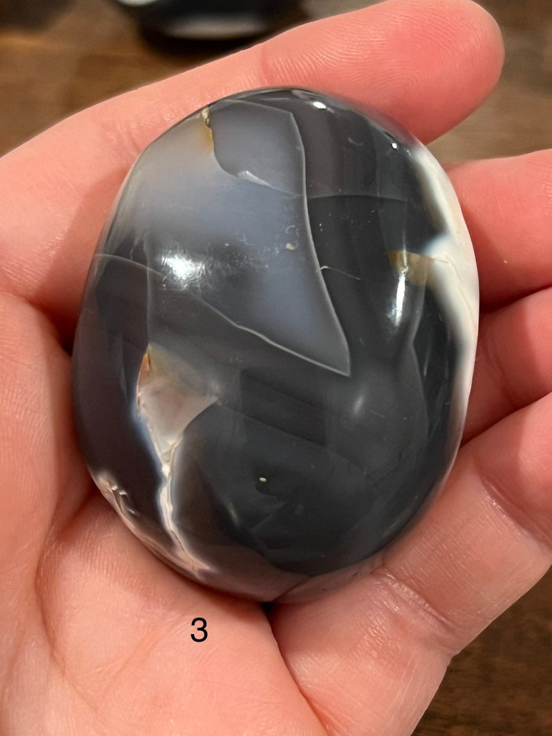 Orca Agate Palm Stones// Forgiveness Stone - Etsy