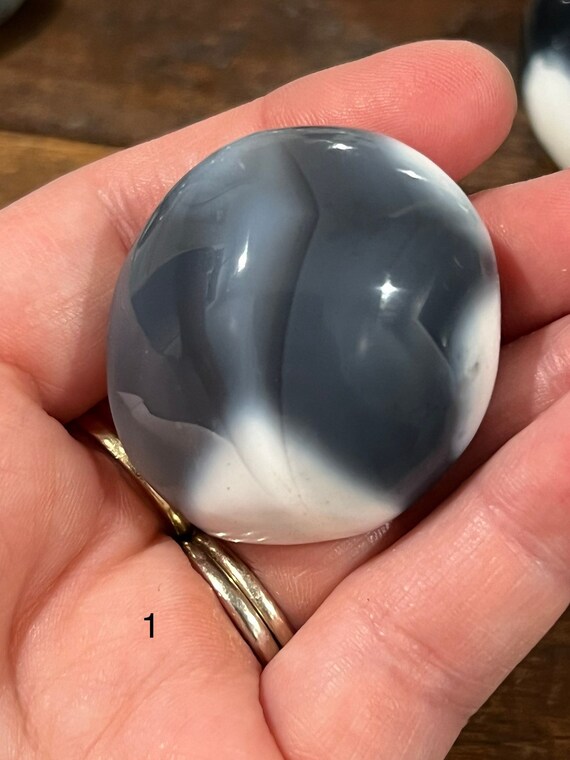 Orca Agate Palm Stones// Forgiveness Stone - Etsy