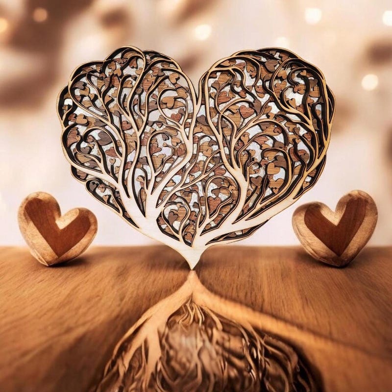 Wood Heart Stack - Etsy