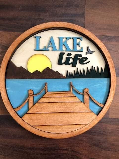 Multilayer Wood Art: Lake Life Wood Wall Decor, Wall Art, Sign, Wall ...